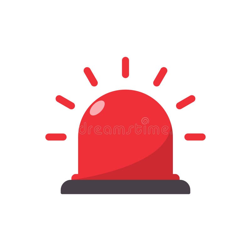 Siren Emergency Light Icon in Flat Style. Warning Alarm Sign Symbol ...
