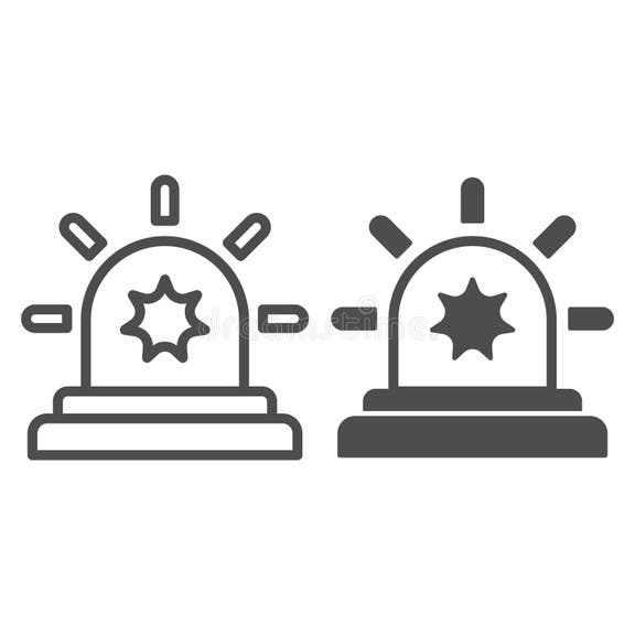 Siren Flasher Line and Solid Icon, Hacker Attacks Concept. Vector Graphics Stock Vector ...