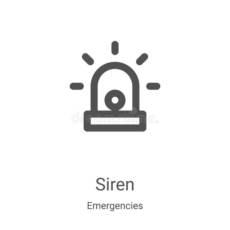 Siren Icon Vector from Emergencies Collection. Thin Line Siren Outline ...