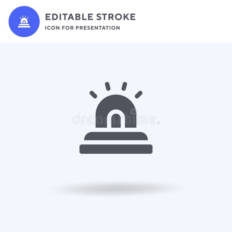 Siren Icon Vector, Filled Flat Sign, Solid Pictogram Isolated on White ...