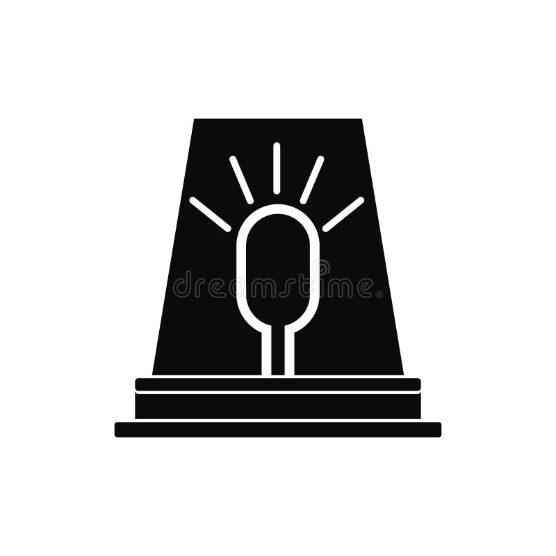 Siren Red Flashing Emergency Light Icon Stock Vector - Illustration of ...