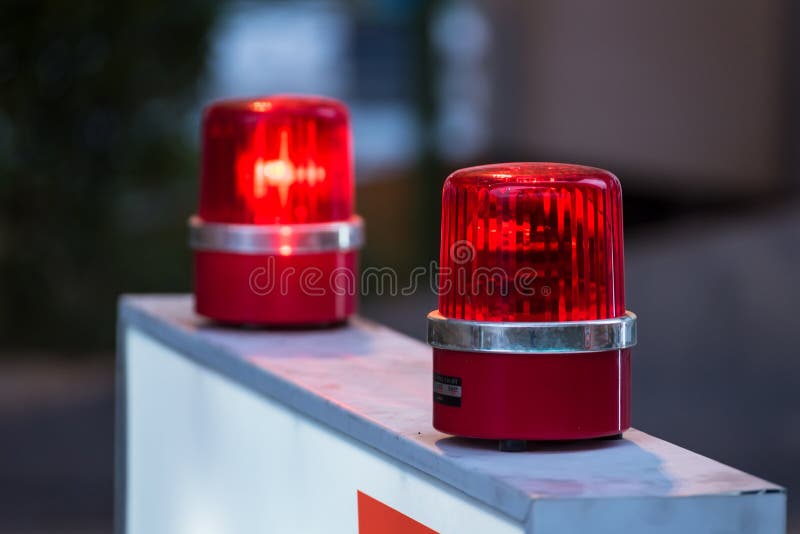 Siren Red Light with Soft-focus in the Background. Stock Image - Image ...