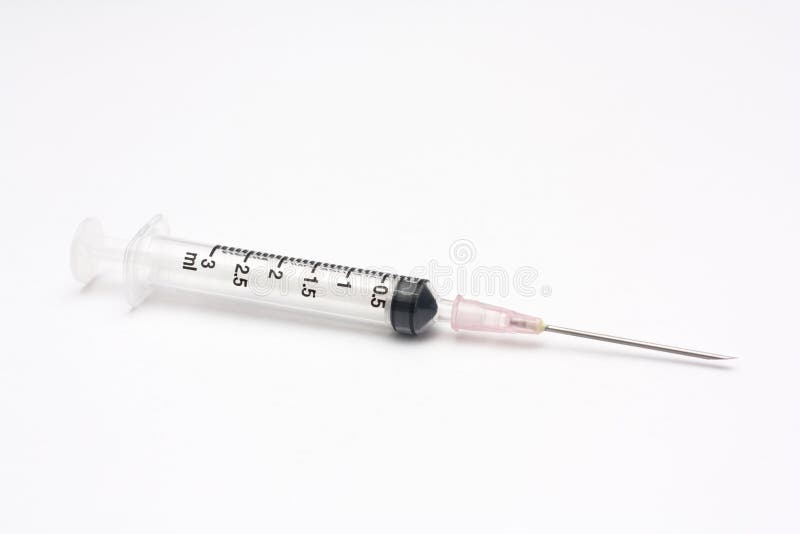 Siringa Isolata Su Priorità Bassa Bianca Fotografia Stock - Immagine di ...