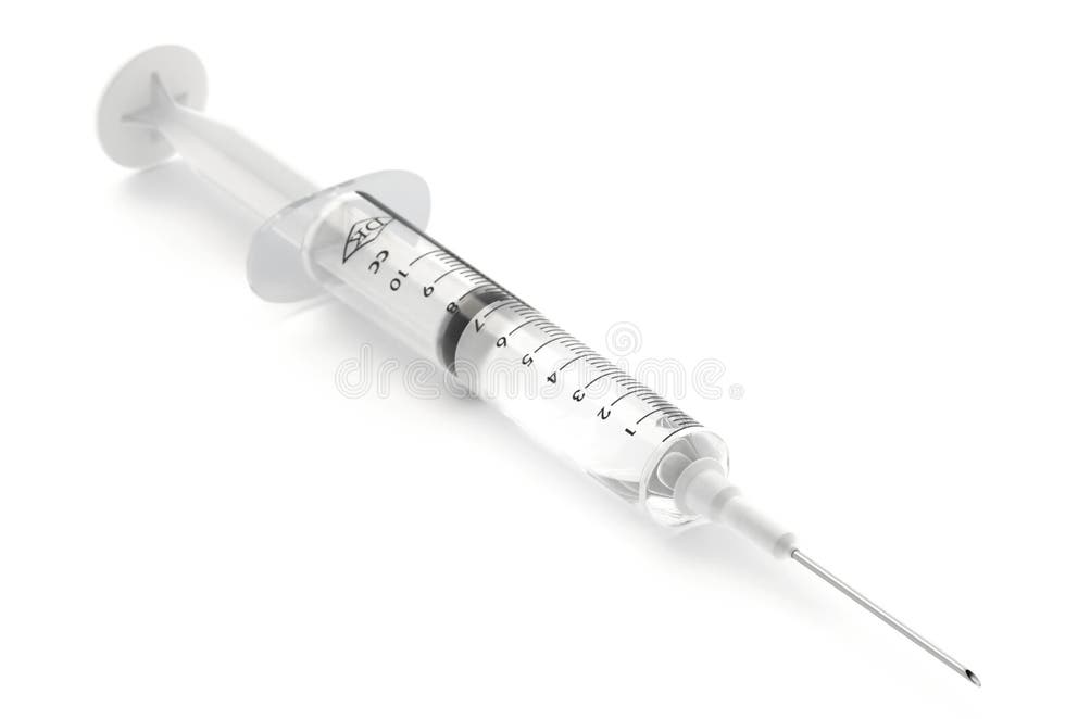 Siringa su bianco fotografia stock. Immagine di droga - 6974550