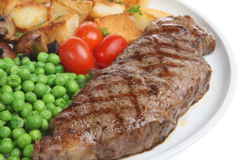 Sirloin Steak Dinner stock photo. Image of food, macro - 8108738