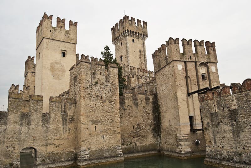 Sirmione Castle stock image. Image of scaliger, italy - 10937559