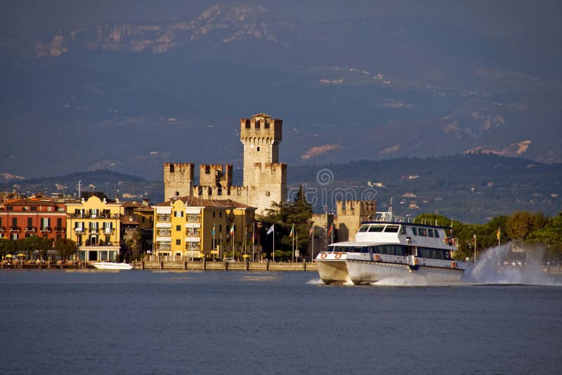 Sirmione Castle stock image. Image of scaliger, italy - 10937559