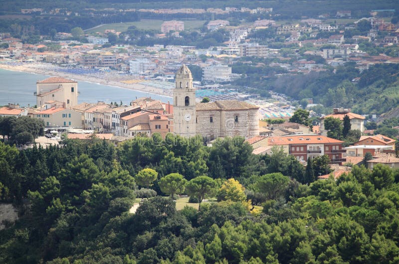 The Town Of Sirolo, Conero NP, Marche, Italy Stock Image - Image of ...