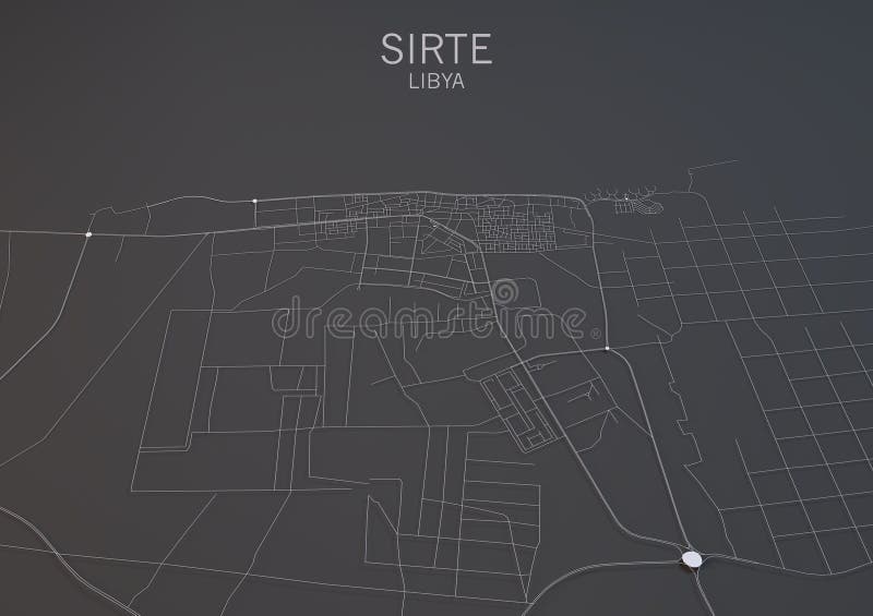 Sirte Map, Satellite View, Libya, Isis Stock Illustration ...