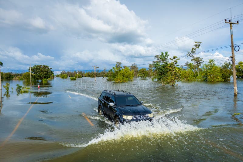 Sisaket, Thailand, October 6, 2022: Lots of Water, Flooding Farmland ... Sisaket, Thailand, October 6, 2022: Lots of Water, Flooding Farmland ...