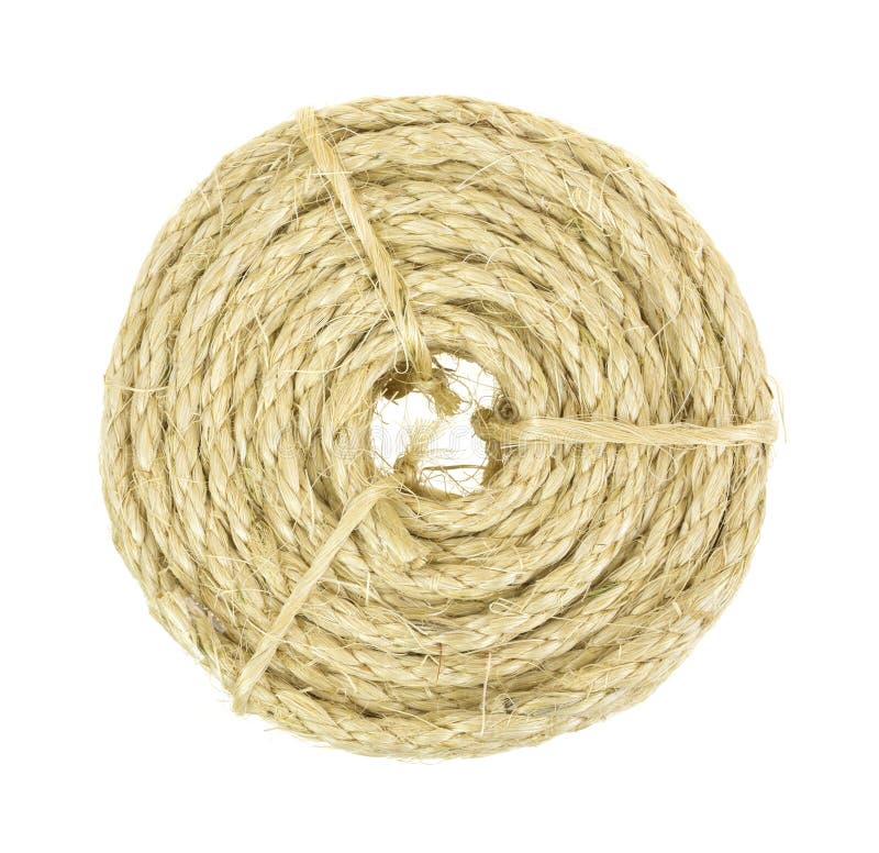 Sisal Rope on White Background. Stock Image - Image of roll, string ...