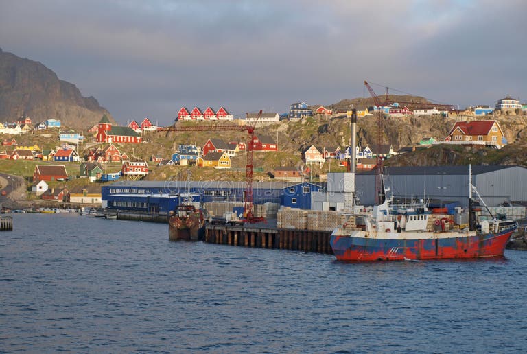 Sisimiut Harbour, Greenland. Stock Photo - Image of blue, fishing: 21619612