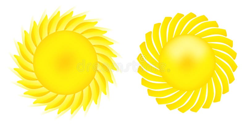 Sistema Agradable De Imágenes Brillantes Del Sol Ilustración del Vector ...
