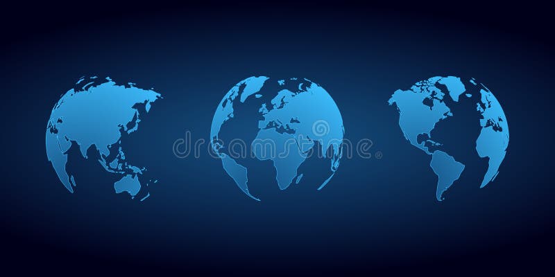 Sistema Azul Del Vector De Los Globos 3D Ilustración del Vector ...