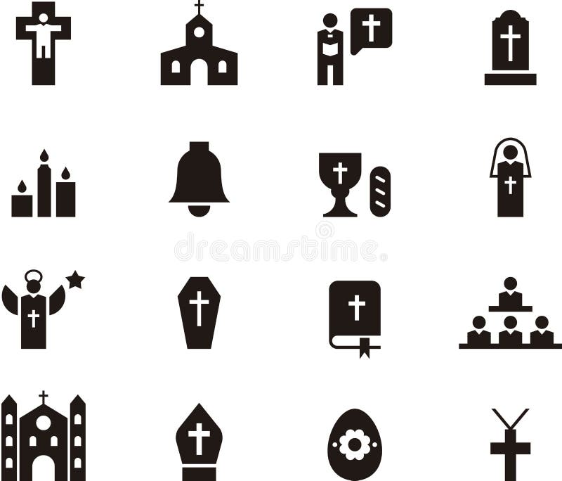 Iconos Católicos De La Religión Ilustración del Vector - Ilustración de ...