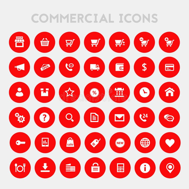 Sistema Comercial Grande Del Icono Ilustración del Vector - Ilustración ...