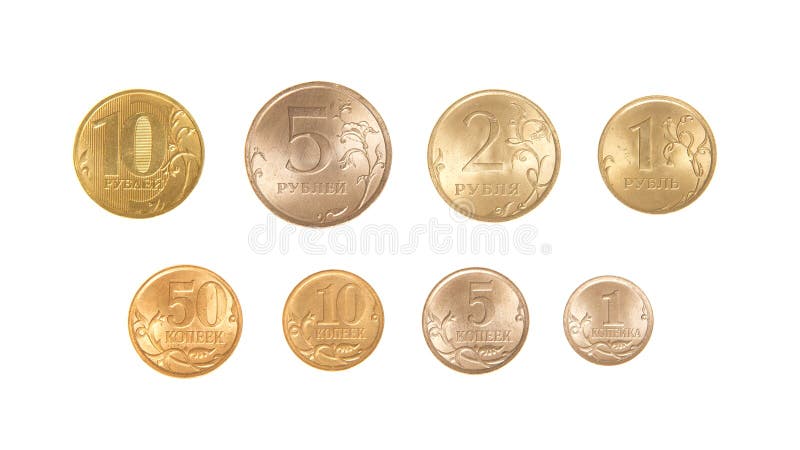 Sistema Completo De Las Monedas Rusas Imagen de archivo - Imagen de ...