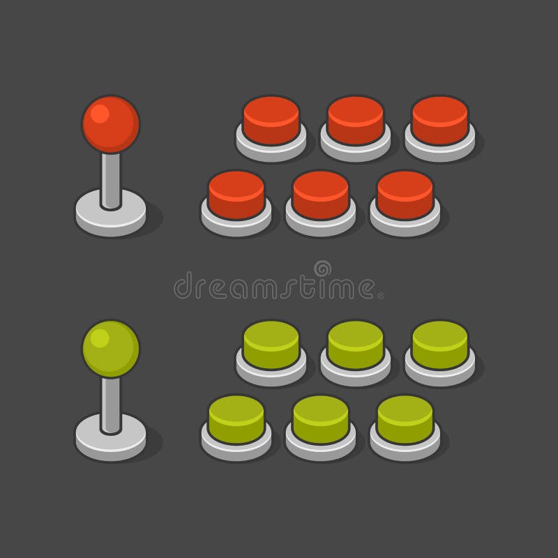 Sistema De Arcade Game Machine Buttons Y De La Palanca De Mando Vector ...