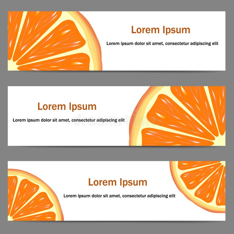 Sistema De Banderas Con Las Naranjas Ilustración del Vector ...