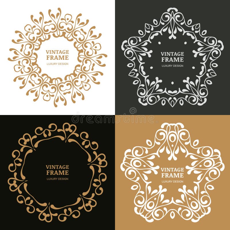 Sistema De Bastidores Del Flourish Del Vintage Del Vector Ilustración ... Sistema De Bastidores Del Flourish Del Vintage Del Vector Ilustración ...