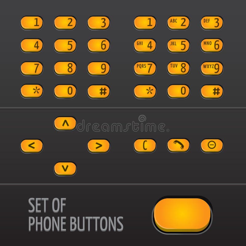 Botones De Configuración De Teléfono. Llamar Al Vector De Iconos De ...