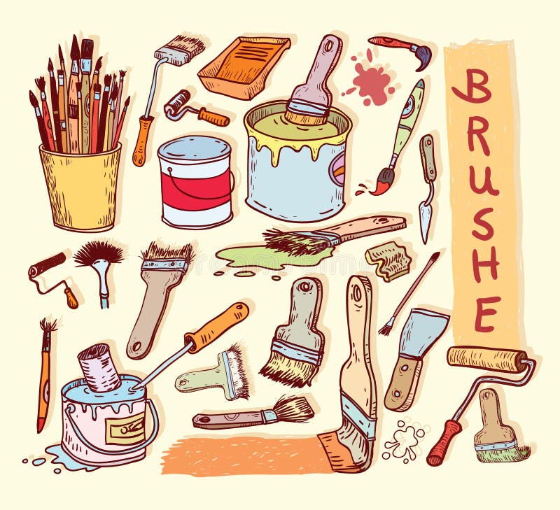 Sistema De Brocha, Ejemplo Del Vector Ilustración del Vector ...