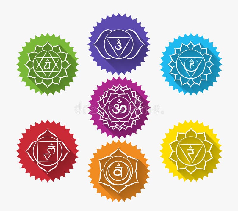 Sistema de chakras ilustración del vector. Ilustración de icono - 51476976