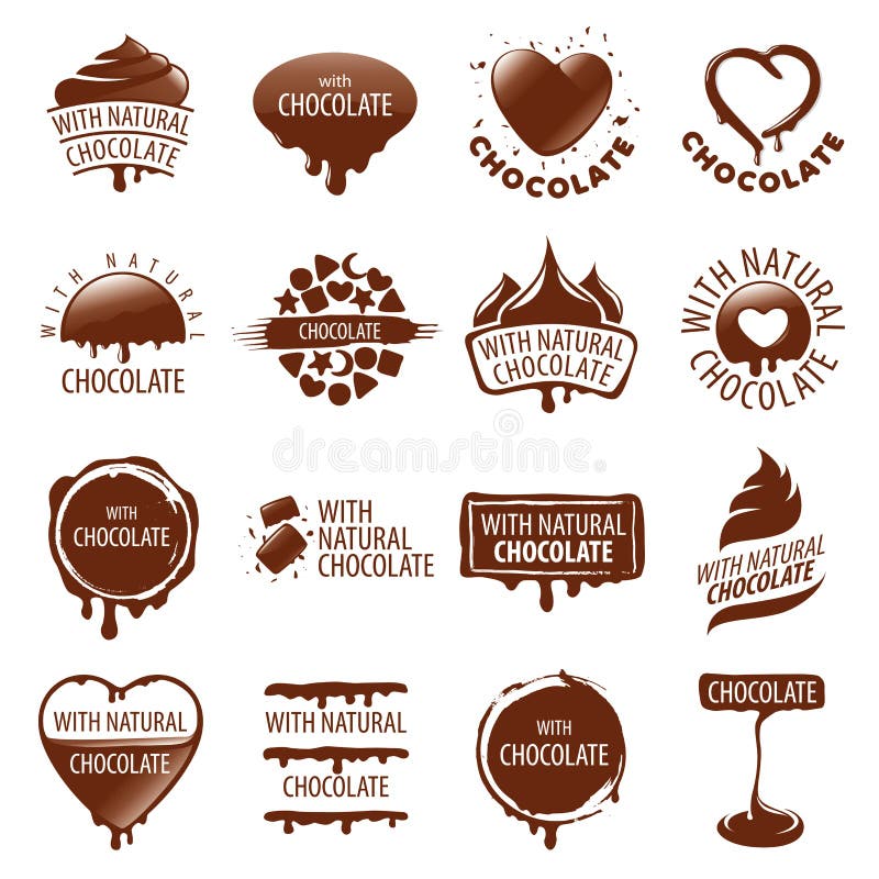Sistema De Chocolate De Los Logotipos Del Vector Ilustración del Vector ...