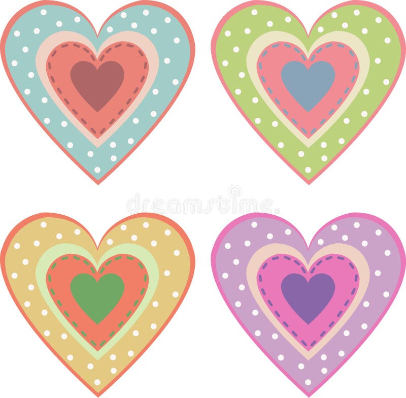 Sistema De Corazones Lindos Ilustración del Vector - Ilustración de ...