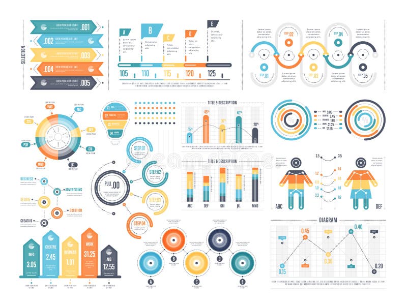 Sistema De Diagramas Infographic Coloridos Ilustración del Vector ...