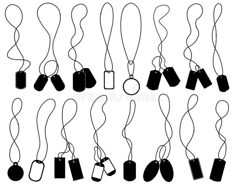 Ejemplo Militar Del Vector De Las Placas De Identificación Ilustración ...