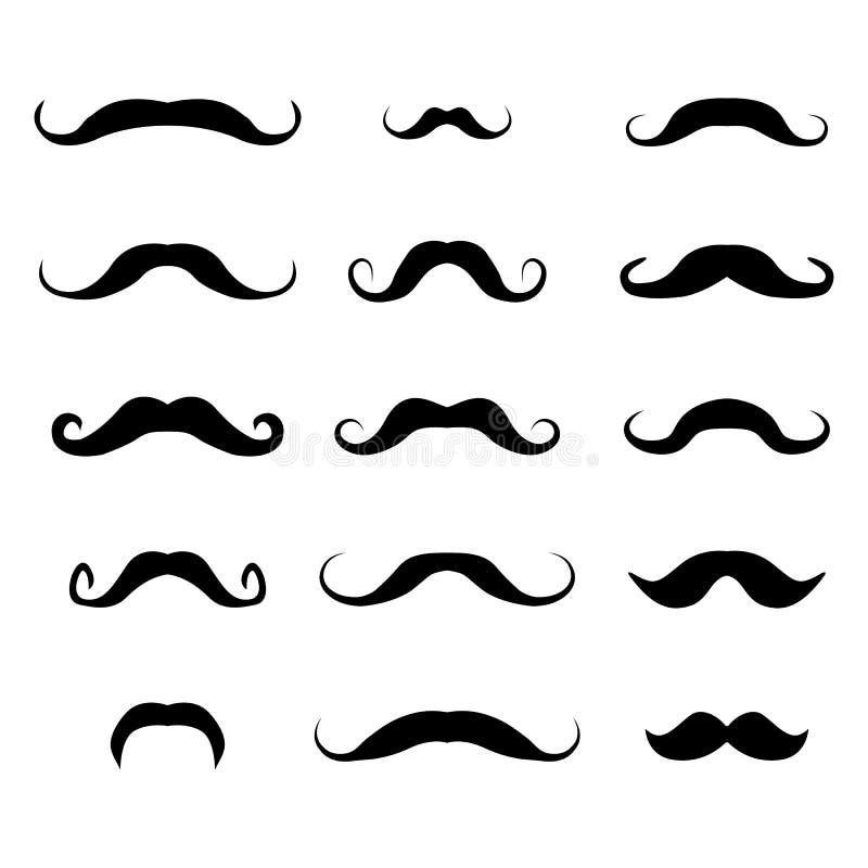 Sistema De Diversos Bigotes Ilustración del Vector - Ilustración de ...