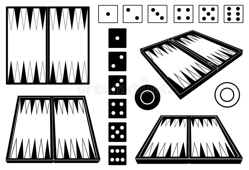 Sistema De Diversos Tableros De Backgammon Ilustración del Vector ...