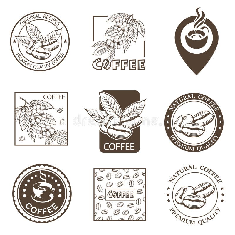 Sistema De Elementos Del Café Ilustración del Vector - Ilustración de ...