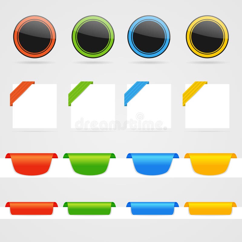 Sistema De Elementos Del Vector Ilustración del Vector - Ilustración de ...