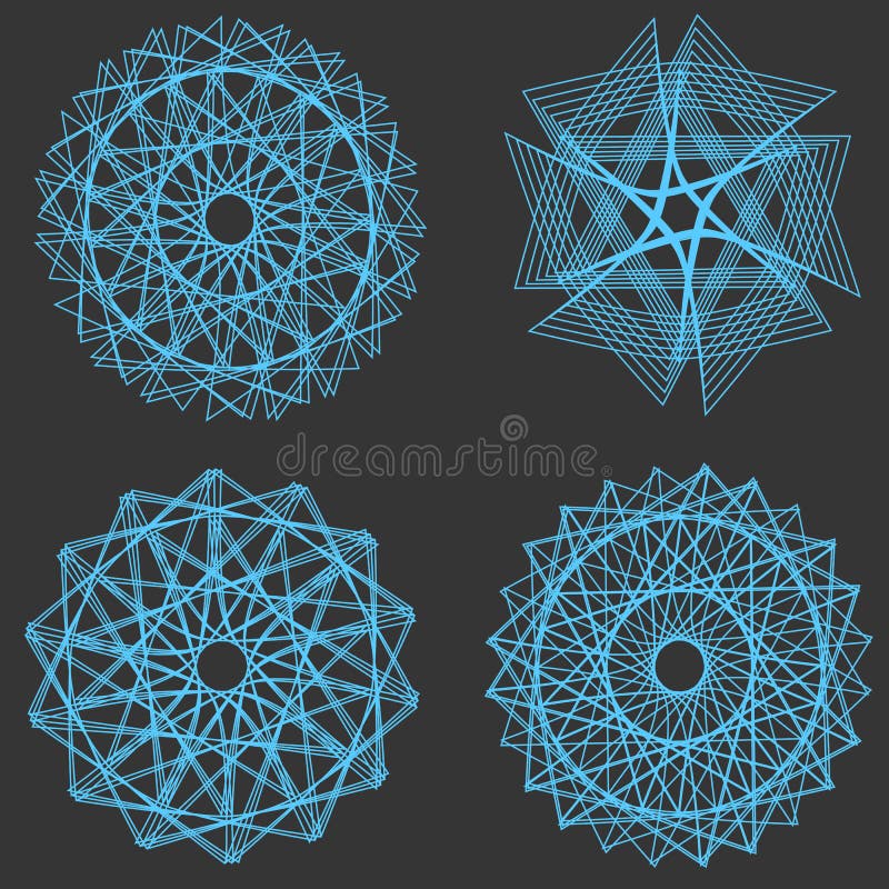 Símbolos Del Spirograph Del Vector Ilustración del Vector - Ilustración ...