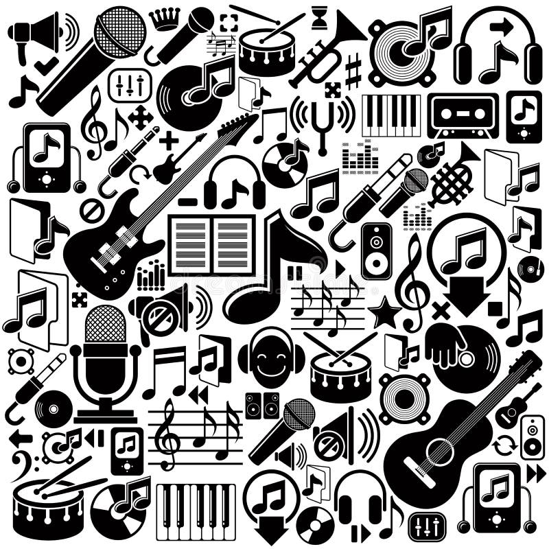 Sistema De Elementos Musicales Ilustración del Vector - Ilustración de ...