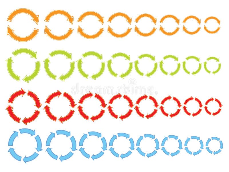 Conjunto De Flechas De Ciclo Ilustración del Vector - Ilustración de ...