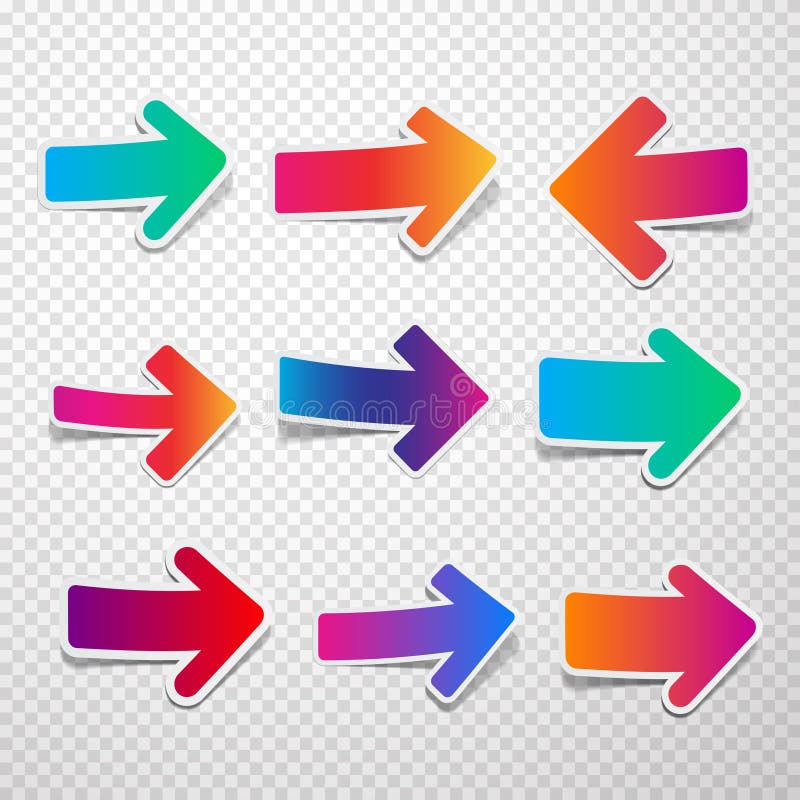 Sistema De Flechas Rectas Coloridas Ilustración del Vector ...