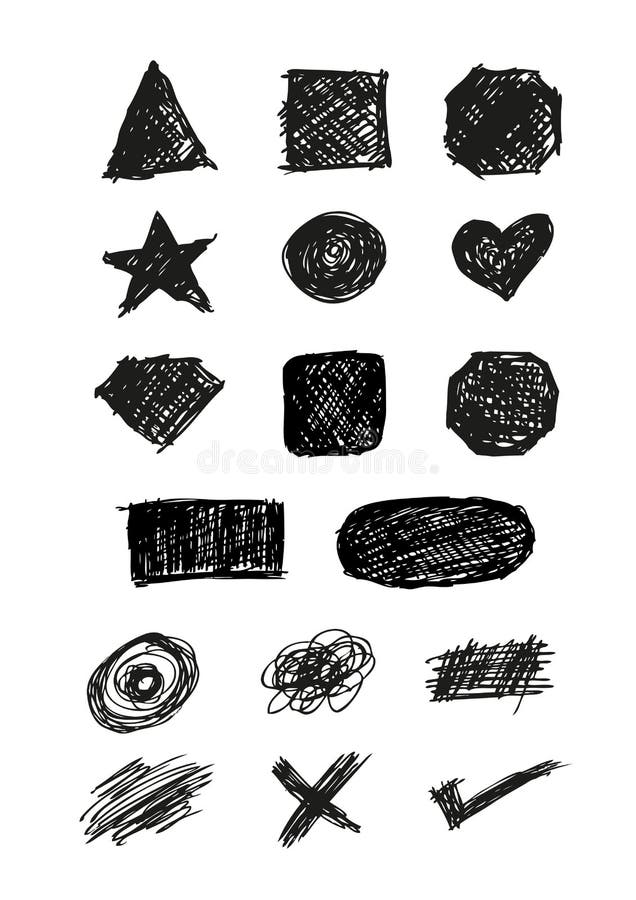 Sistema De Formas Del Garabato Aislado Ilustración del Vector ...