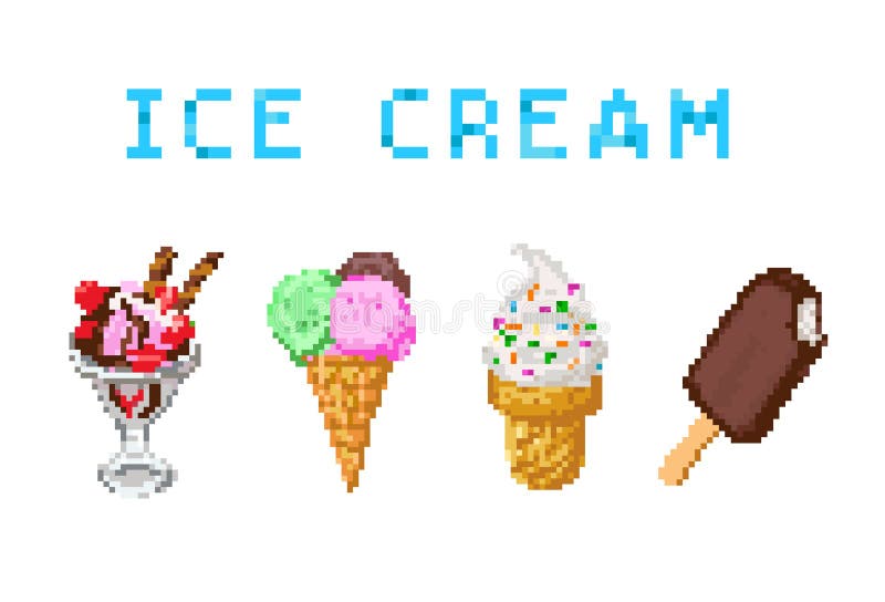Frontera Del Helado Del Pixel Ilustración del Vector - Ilustración de ...