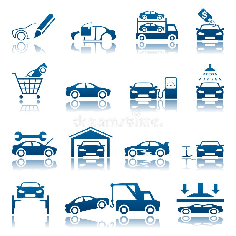Iconos Automotrices Ilustraciones Stock, Vectores, Y Clipart – (93 ...