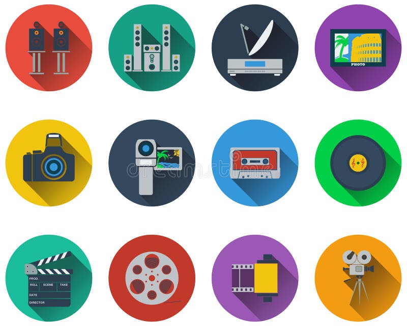 Iconos De Las Multimedias Del Web Fijados - Ejemplo Del Vector ...