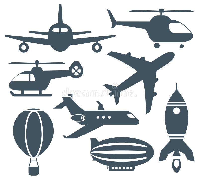 Sistema De Iconos De Los Aviones Stock de ilustración - Ilustración de ...
