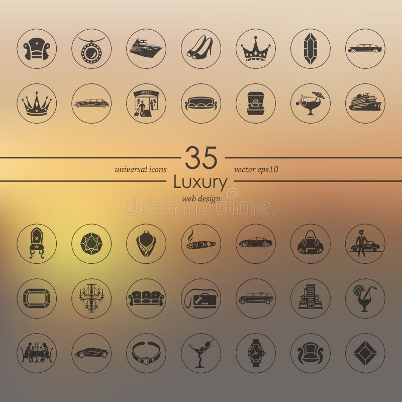 Sistema de iconos de lujo ilustración del vector. Ilustración de ...