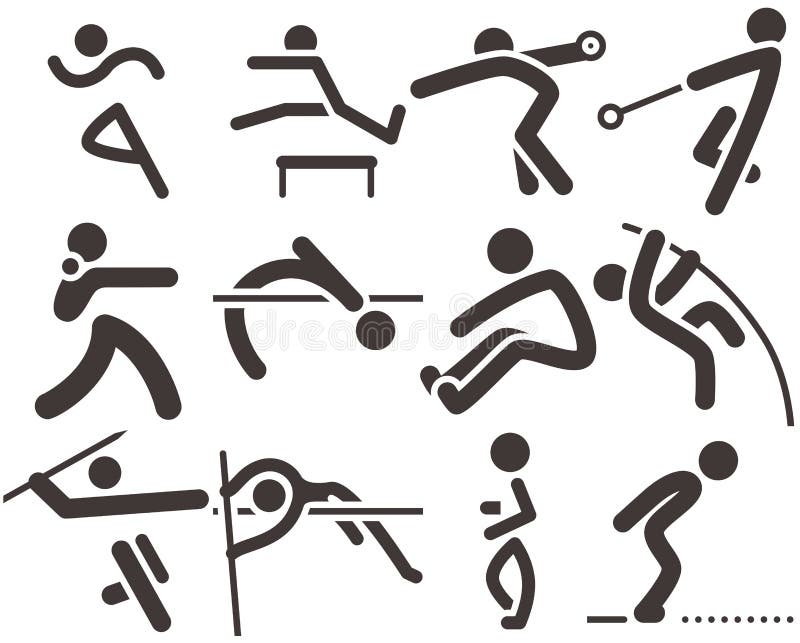 Sistema De Iconos Del Atletismo Ilustración del Vector - Ilustración de ...