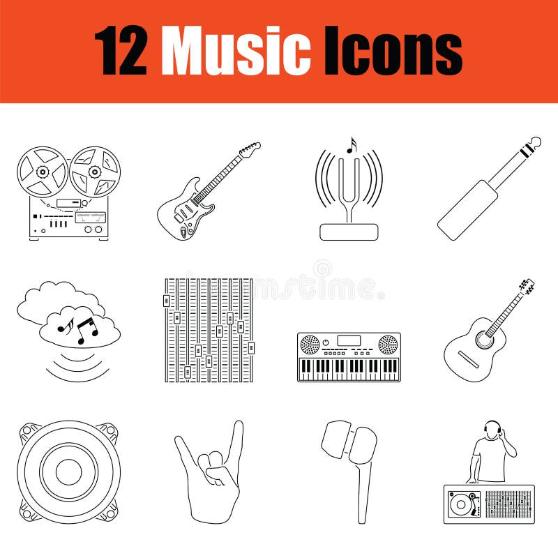 Sistema De Iconos Musicales Ilustración del Vector - Ilustración de ...