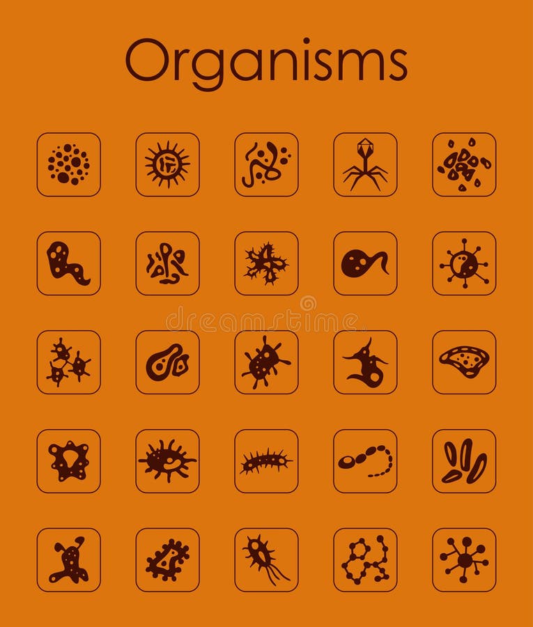 Sistema De Iconos De Los Organismos Ilustración del Vector ...