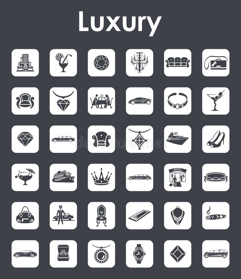 Sistema De Iconos Simples De Lujo Ilustración del Vector - Ilustración ...