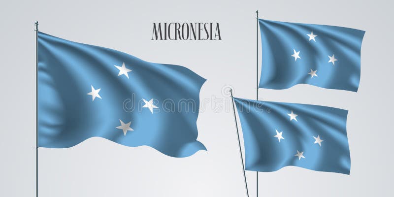 Sistema De La Bandera De Micronesia Que Agita Del Ejemplo Del Vector ...